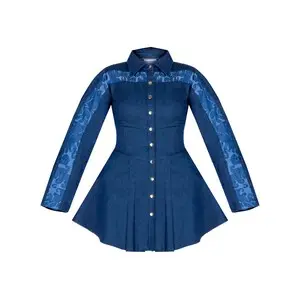 GUILLAUME ALEXANDRE Denim Corset Shirt Dress