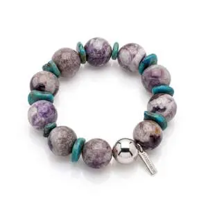 JAREDJAMIN Jaredjaamin Paloma Amethyst & Turquoise Howlite Statement Bracelet