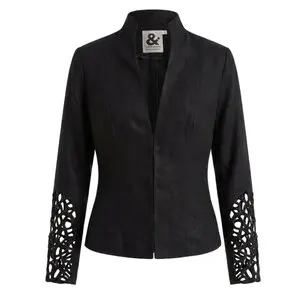 TAARACH & AMPERSAND Threadline Cocoon Jacket With Embroidered Sleeves