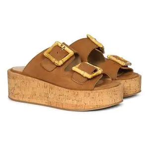 JELAVU Corkie Buckled Wedge Sandals
