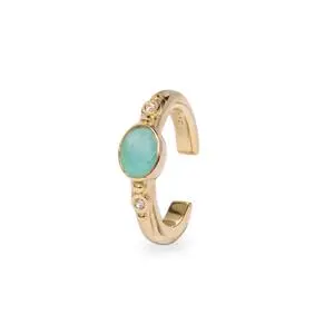 ZOHREH Amazonite & White Sapphire Ear Cuff 14k Vermeil - Gold