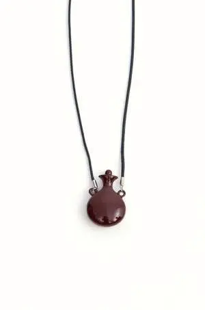 FRONT ROW SHOP Flask-shaped Pendant Necklace With Sterling Silver Accents - Red