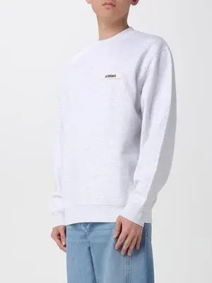 Jacquemus Pure Cotton Crewneck Sweatshirt With Applied Contrast Logo