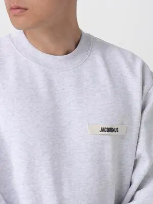 Jacquemus Pure Cotton Crewneck Sweatshirt With Applied Contrast Logo