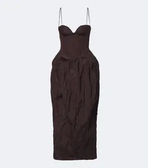 Magda Butrym Cotton-blend Bustier Dress - Brown