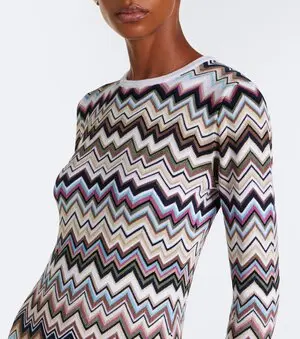 Missoni Zigzag Knitted Wool-blend Midi Dress