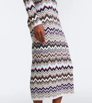 Missoni Zigzag Knitted Wool-blend Midi Dress