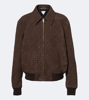 Bottega Veneta Intrecciato Suede Blouson Jacket