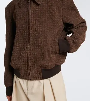 Bottega Veneta Intrecciato Suede Blouson Jacket