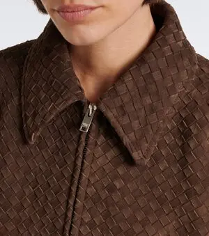 Bottega Veneta Intrecciato Suede Blouson Jacket