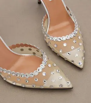 AQUAZZURA Tequila Embellished Mesh Pumps
