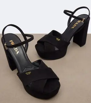 Prada Suede Platform Sandals