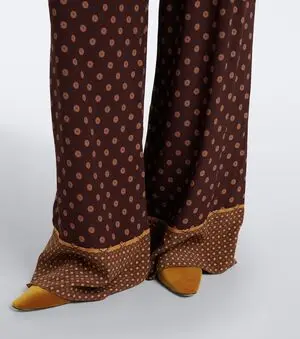 Zimmermann Belted Printed Wide-leg Pants