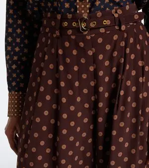 Zimmermann Belted Printed Wide-leg Pants