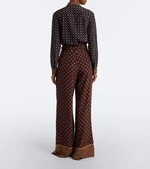 Zimmermann Belted Printed Wide-leg Pants
