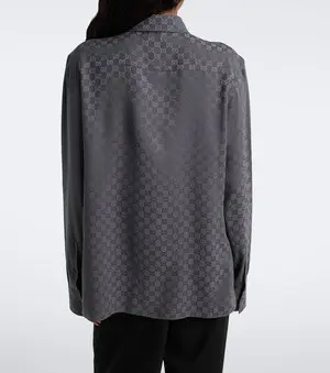 Gucci Gg Printed Silk Twill Shirt