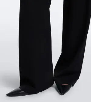 THE ROW Coleman Wool Gabardine Flared Pants