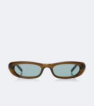 Saint Laurent Sl 557 Shade Plump Rectangular Sunglasses - Brown