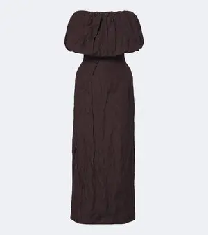 Magda Butrym Cotton And Silk Corset Dress - Brown
