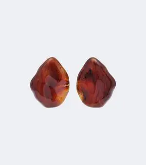 Victoria Beckham Ambra Gold-plated Clip-on Earrings - Brown