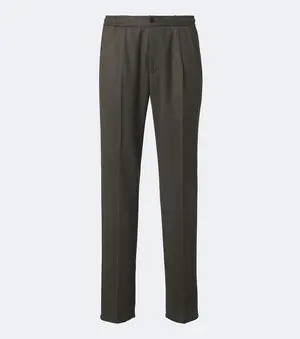 Rubinacci Virgin Wool Straight Pants - Green