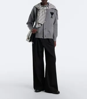 AMI Paris De Coeur Wool Cardigan