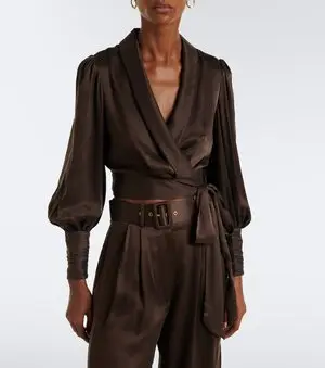 Zimmermann Silk Satin Wrap Top
