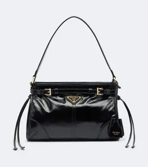 Prada Bonnie Small Leather Shoulder Bag - Black