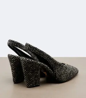 Prada Herringbone Slingback Pumps
