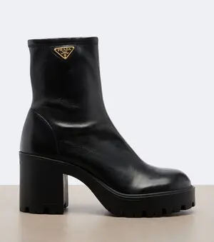 Prada Leather Ankle Boots