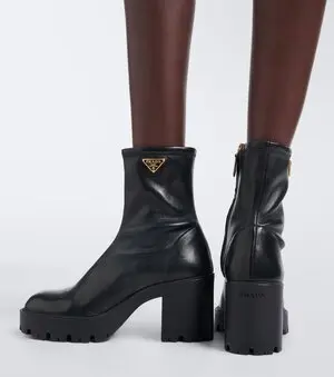 Prada Leather Ankle Boots