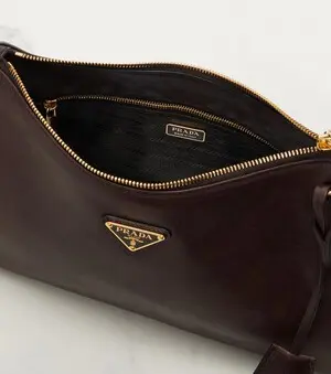 Prada Aimee Large Leather Shoulder Bag