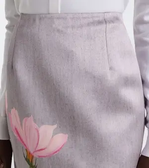 Oscar De La Renta Floral Midi Skirt