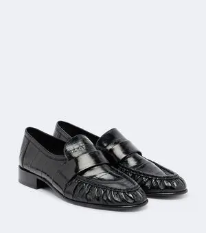 THE ROW Soft Leather Loafers - Black