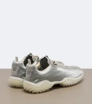 Miu Miu Bubble Suede-trimmed Sneakers