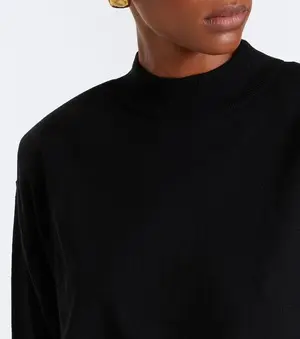 THE FRANKIE SHOP Rue Wool-blend Mockneck Sweater - Black