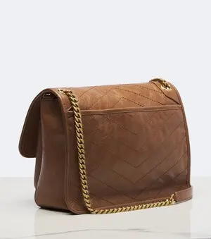 Saint Laurent Niki Medium Leather Shoulder Bag - Brown
