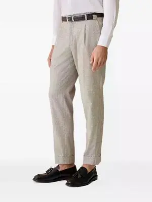 PAUL TAYLOR Pleated Turned-up Tapered Trousers