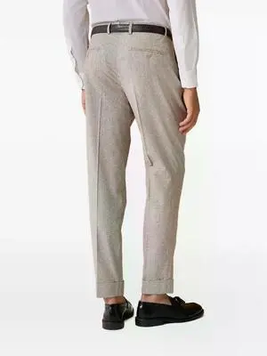 PAUL TAYLOR Pleated Turned-up Tapered Trousers