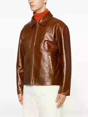 Sandro Ales Leather Jacket - Brown