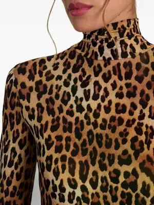 Alice + Olivia Leopard-print Turtleneck Top