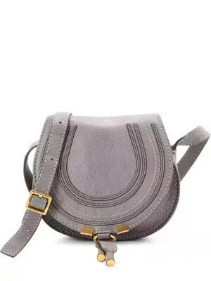 Chloé Marcie Leather Small Crossbody Bag - Grey