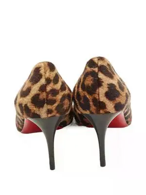 CHRISTIAN LOUBOUTIN Leopard-print Calf-hair Heeled Pumps - Brown