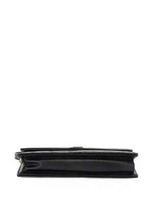 Saint Laurent Classic Monogram Wallet On Chain Matelasse Chevron Leather Small Crossbody Bag - Black