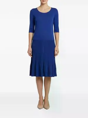 ARMANI Ribbed-knit Round-neck Midi Dress