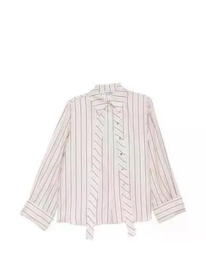 Dice Kayek Striped Pussy-bow Blouse - Pink