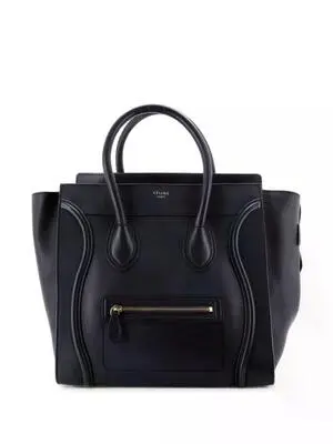Celine Luggage Bag Smooth Leather Mini Tote Bag - Blue