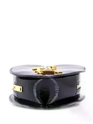 Saint Laurent Love Heart Chain Bag Patent Mini Shoulder Bag - Black