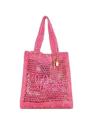Chloé Summer Banana Woven Raffia Tote Bag - Pink
