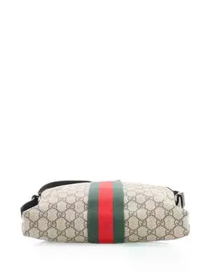 Gucci Web Messenger Bag Gg Coated Canvas Medium Crossbody Bag